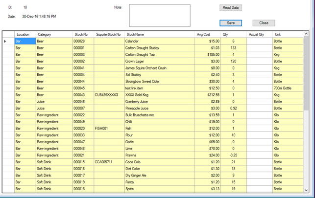 Performing Stocktakes – Impos